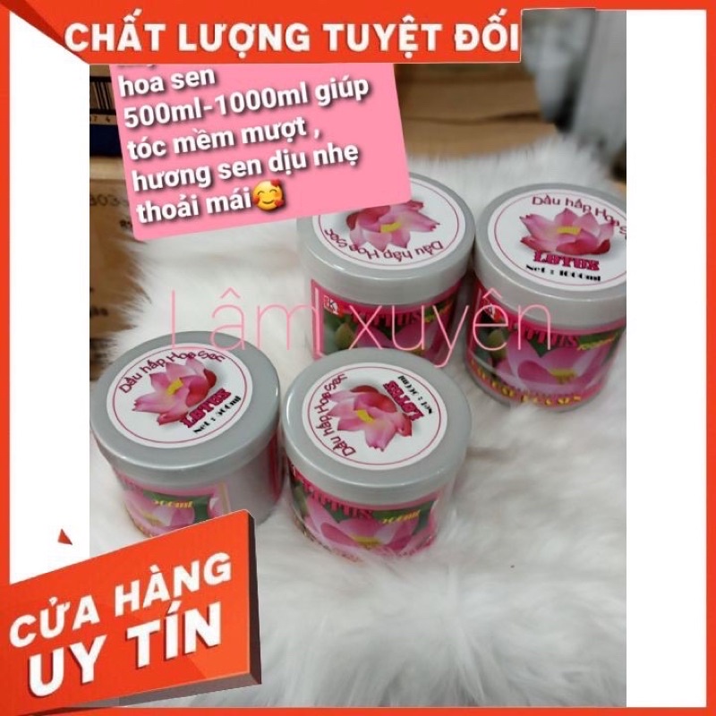 [Tận Gốc] Hấp dầu kem xả ủ tóc hoa sen LK 500ml 1000ml 💞 (hũ xám tem hồng) 🍓FREESHIP 🍓phục hồi ...