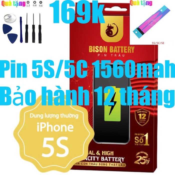Pin 5s/ 5c Bison dung lượng 1560mAh | Shopee Việt Nam