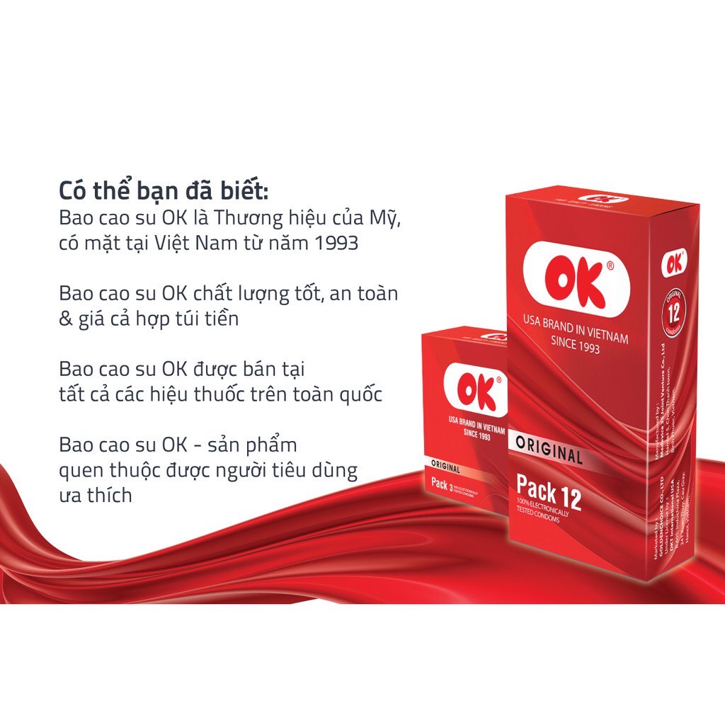Bao Cao Su OK Original Chính Hãng ( Hộp 12 Cái) | Shopee Việt Nam
