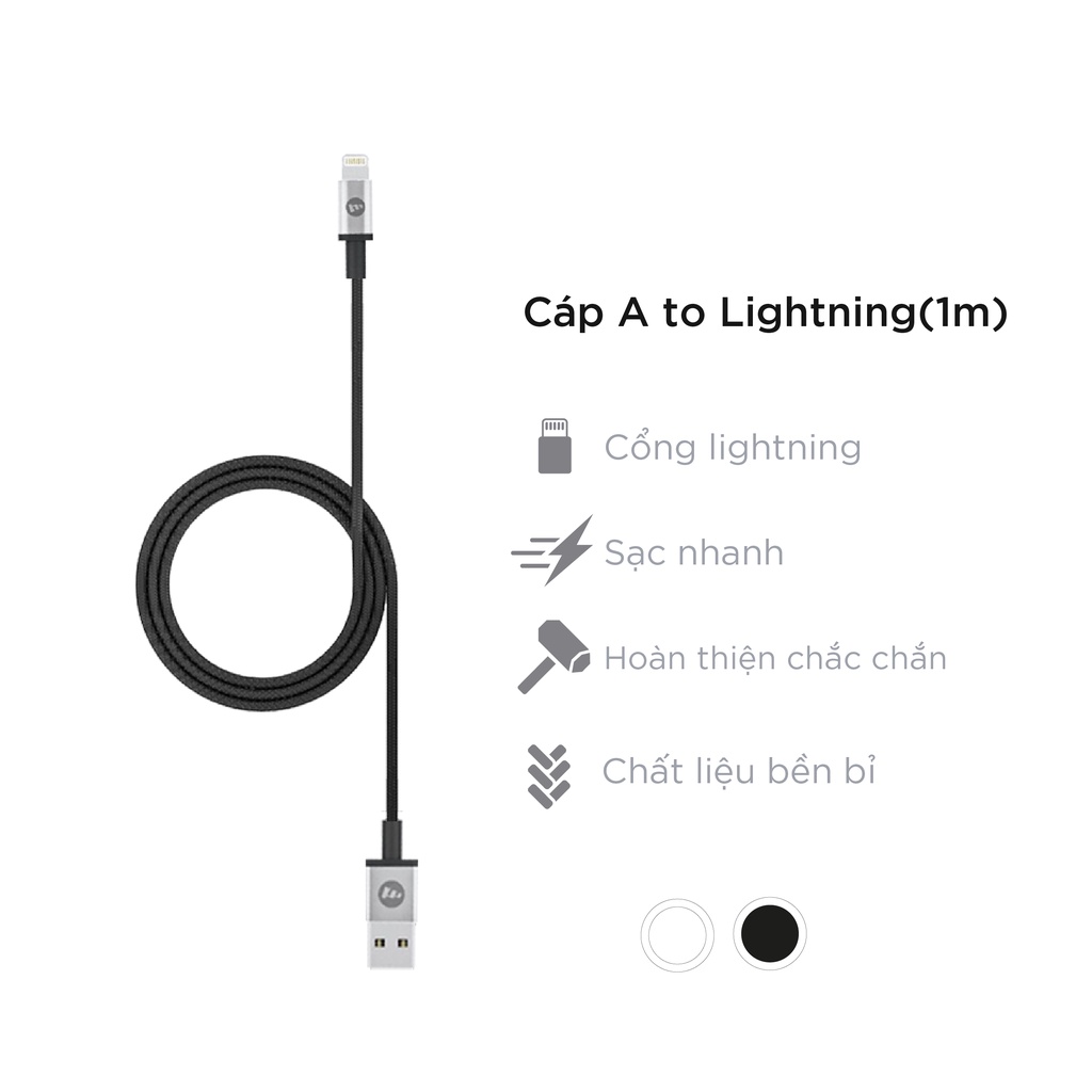 Cáp Lightning Mophie 1m - màu trắng | Shopee Việt Nam