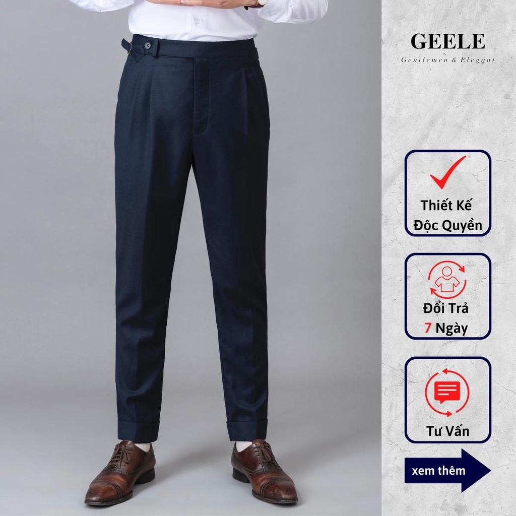 Quần Âu Cạp Cao Sidetab Form Regular GEELE | Shopee Việt Nam