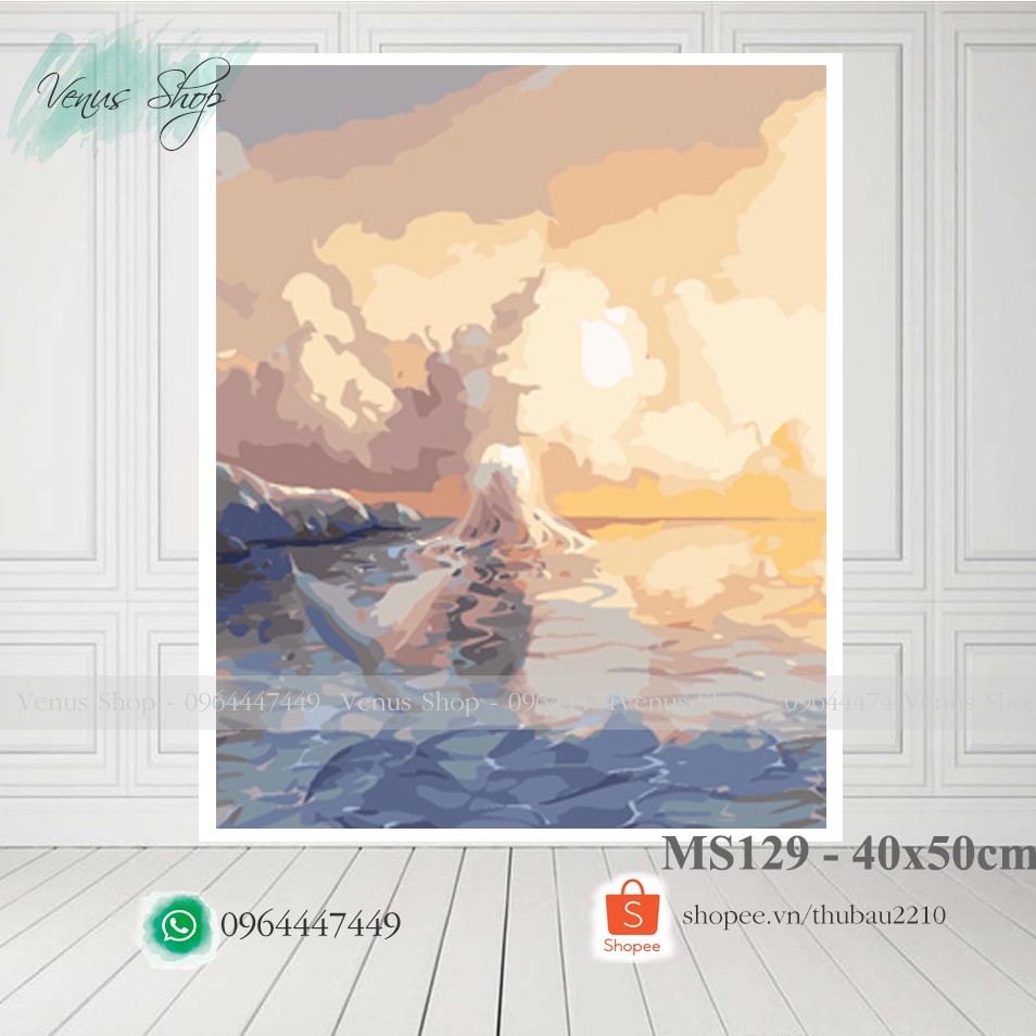 MS129 - Đã căng khung - DIY Tranh sơn dầu số hóa tô màu | Shopee Việt Nam