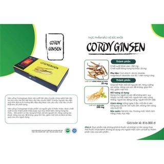 viên đông trùng nhân sâm cordy ginsen | Shopee Việt Nam