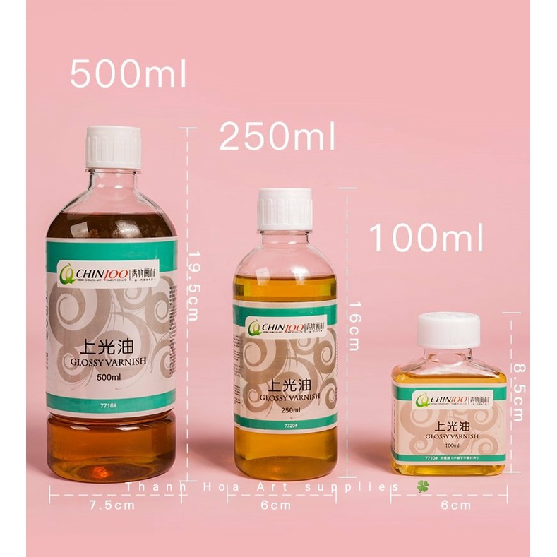 Dầu bóng véc ni Chinjoo 500ml bảo vệ tranh sơn dầu, acrylic [glossy ...