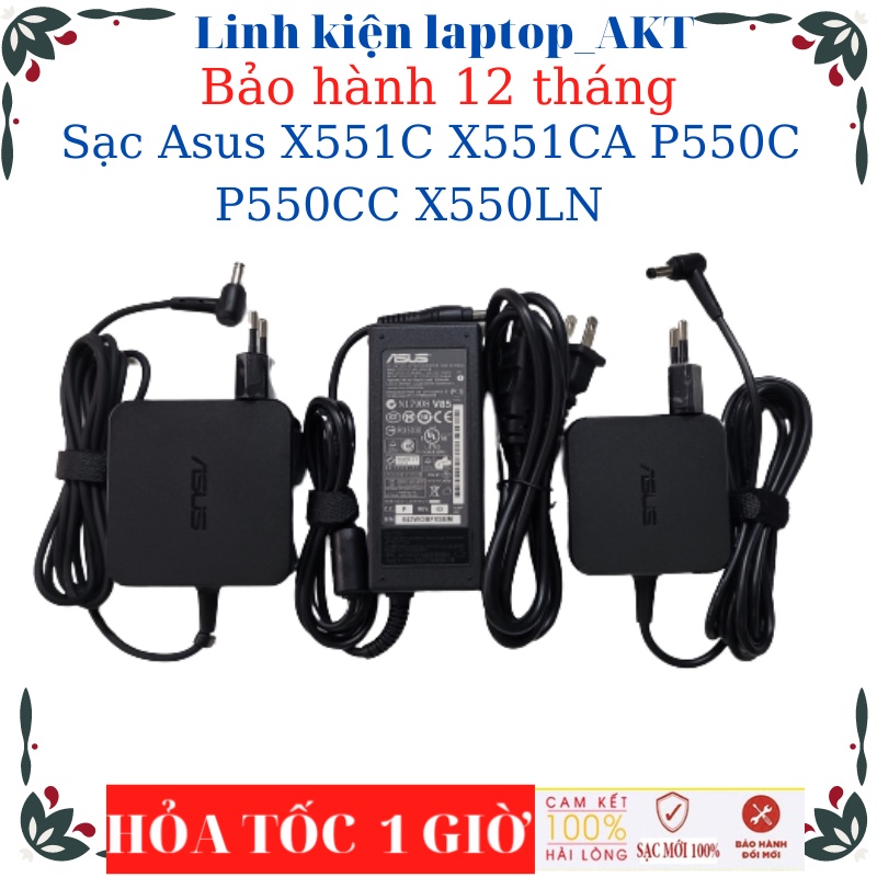 Sạc laptop Asus X551C X551CA P550C P550CC X550LN-Sạc Asus 19v-2.37A/3 ...