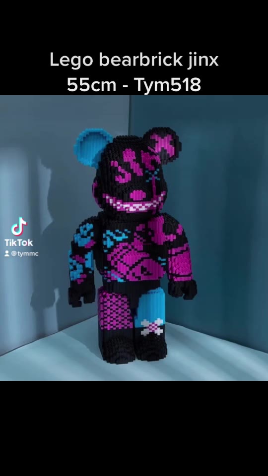 đồ chơi lắp ráp tượng gấu bearbrick cỡ lớn 55cm bear brick LOL Jinx ...