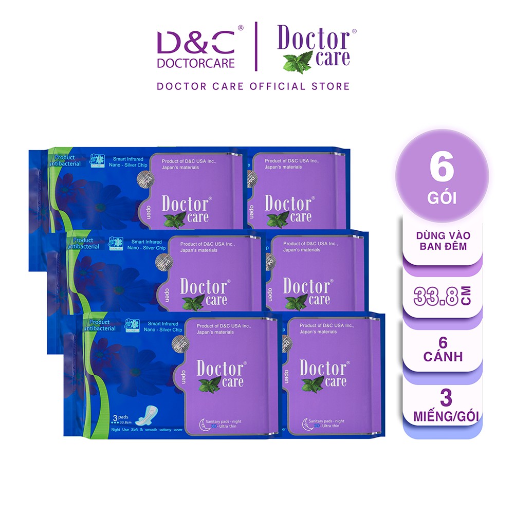 Băng vệ sinh thảo dược Doctor Care ban đêm 33.8cm Combo 6 gói | Shopee ...