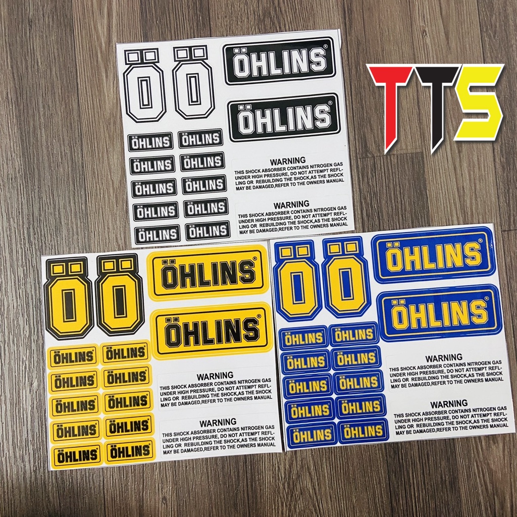 Bộ tem chủ đề OHLINS nhiều logo dán trang trí nón bảo hiểm, xe máy, laptop | Shopee Việt Nam