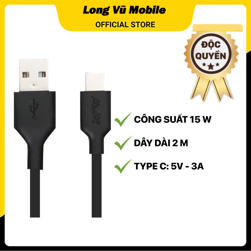 [Chính Hãng] Cáp Type C 2m AVA DS460-TB Đen | Shopee Việt Nam