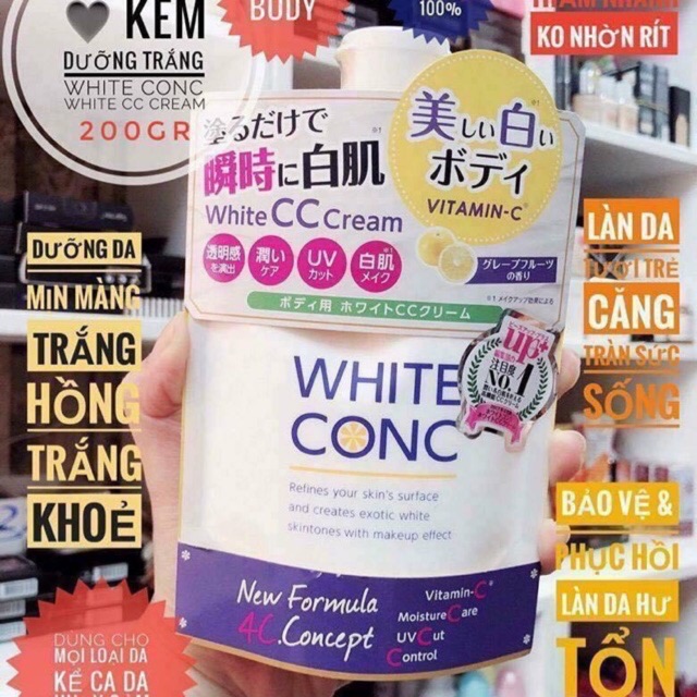 Kem dưỡng trắng Body White Conc White CC Cream 200g | Shopee Việt Nam