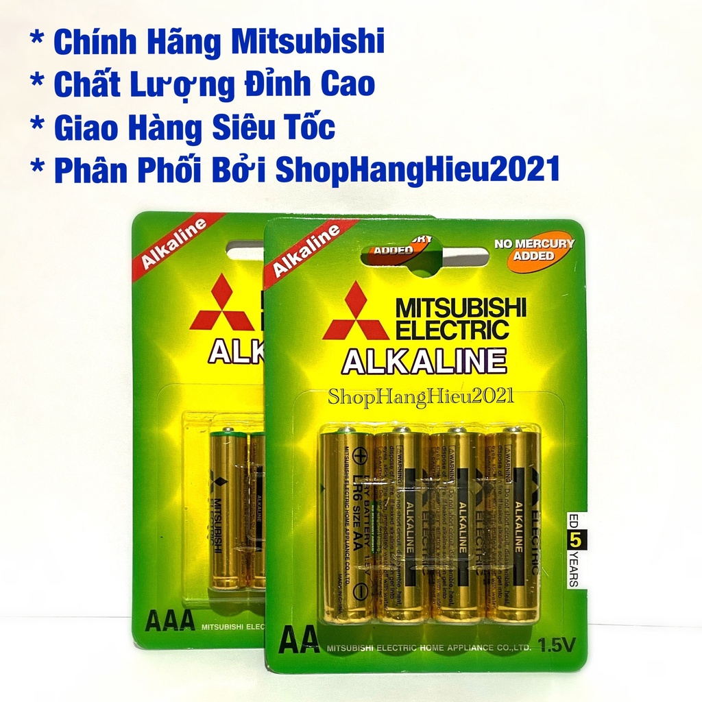 Pin AA AAA Mitsubishi Alkaline Dung Lượng Cao Hàng Chính Hãng Vỉ 4 Viên ...