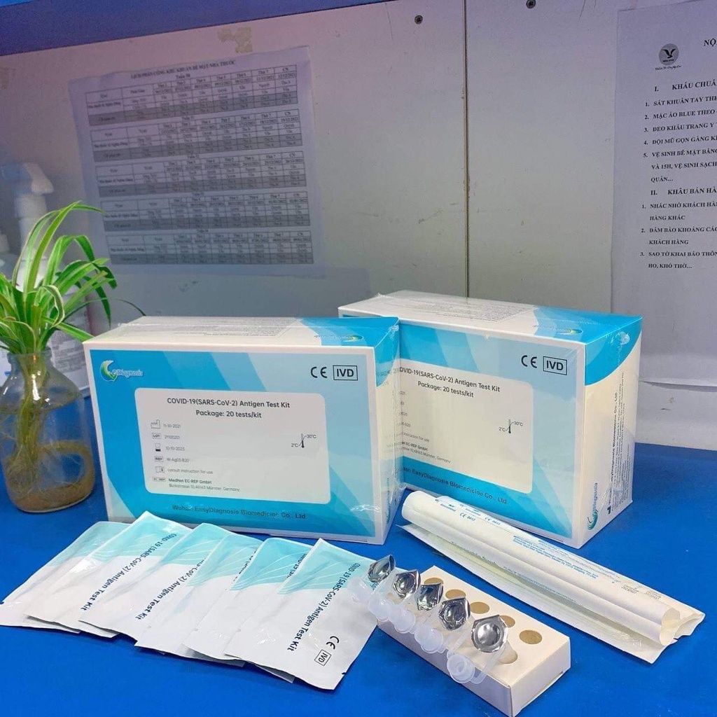 (CÓ SẴN) 01 bộ Kit test nhanh Covid 19 kháng nguyên tại nhà chính hãng ...