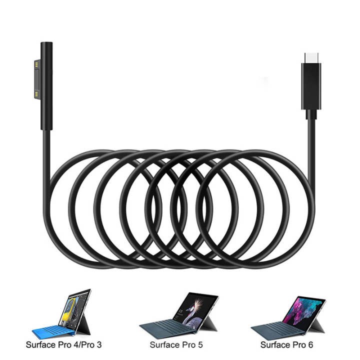 Cáp sạc nhanh PD Type C to Surface Pro 3 4 5 6 7 8 9 Surface Go Surface Book 1 2 Laptop 15V 65W ...