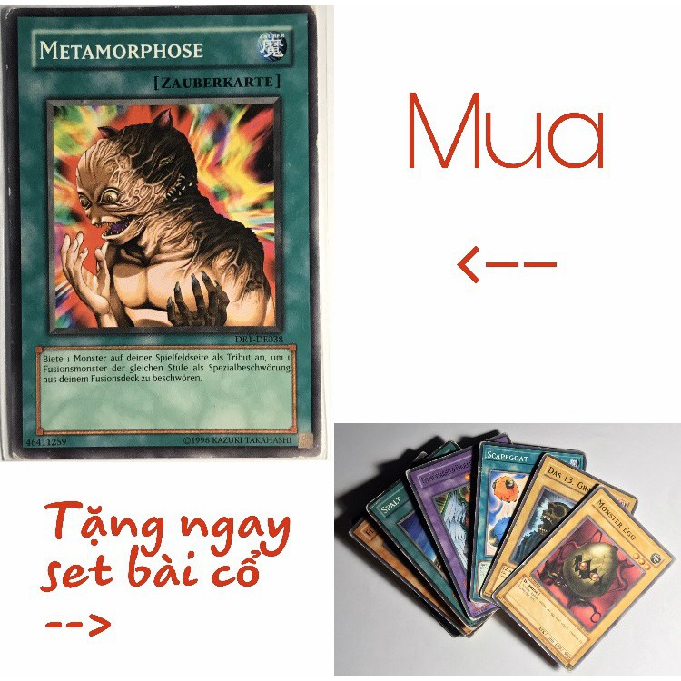 [Card Yugioh Real] Metamorphose (DR1-DE038) + Tặng kèm 1 cọc card cổ ...