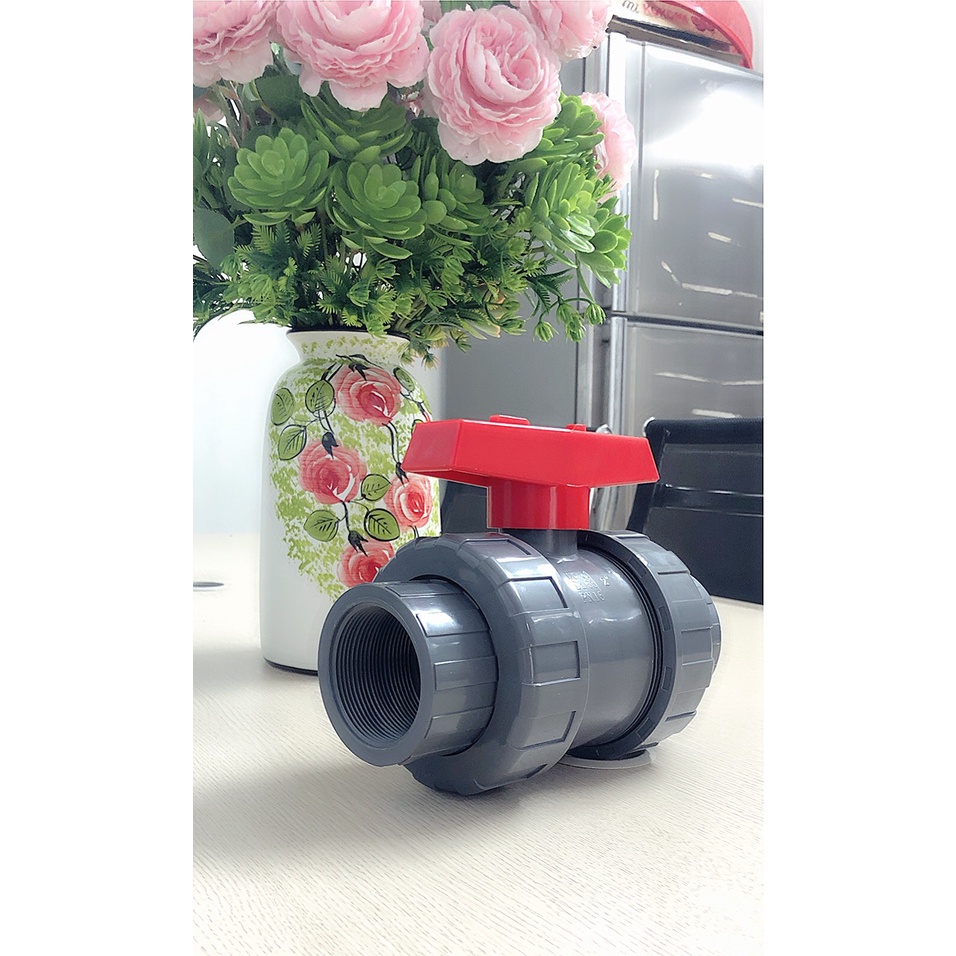 Van rắc co 2 đầu PVC DN21 27 34 42 48 Đài loan | Shopee Việt Nam