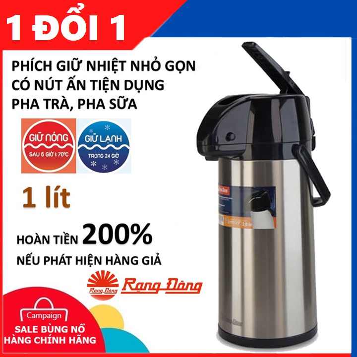 Phích Nước Nóng Inox Rạng Đông RD 2045 ST1.E (2L)- 1045 ST1.E (1L) - CHÍNH HÃNG | Shopee Việt Nam