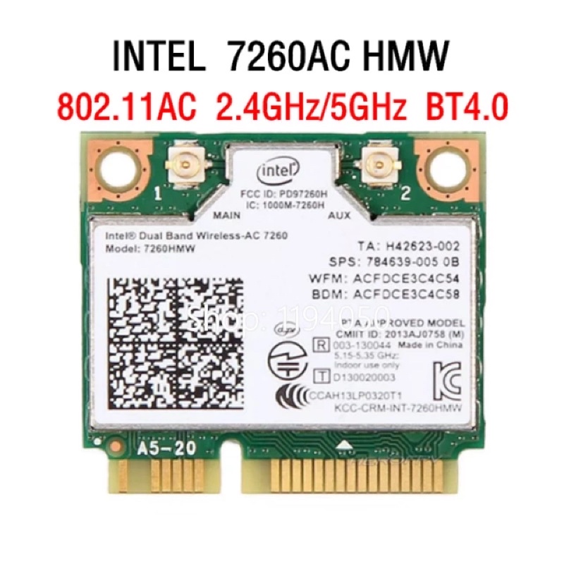 Card wifi intel AC 7260HMW mini pcie - Card wifi cho laptop | Shopee ...