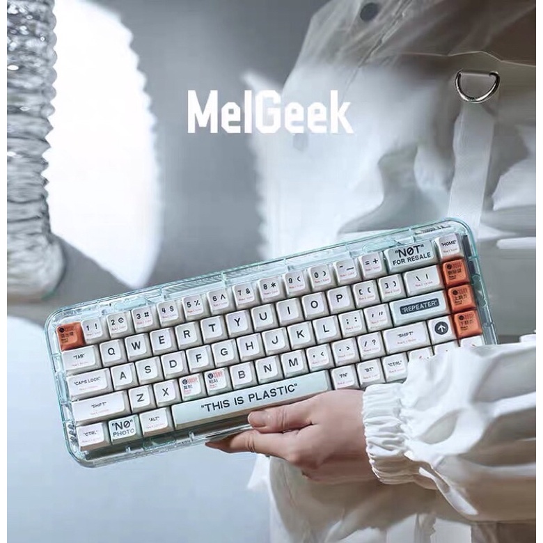 Bàn phím cơ không dây bluetooth, 2.4G Mojo 68 Plastic MelGeek chính hãng LED RGB có thể hotswap ...