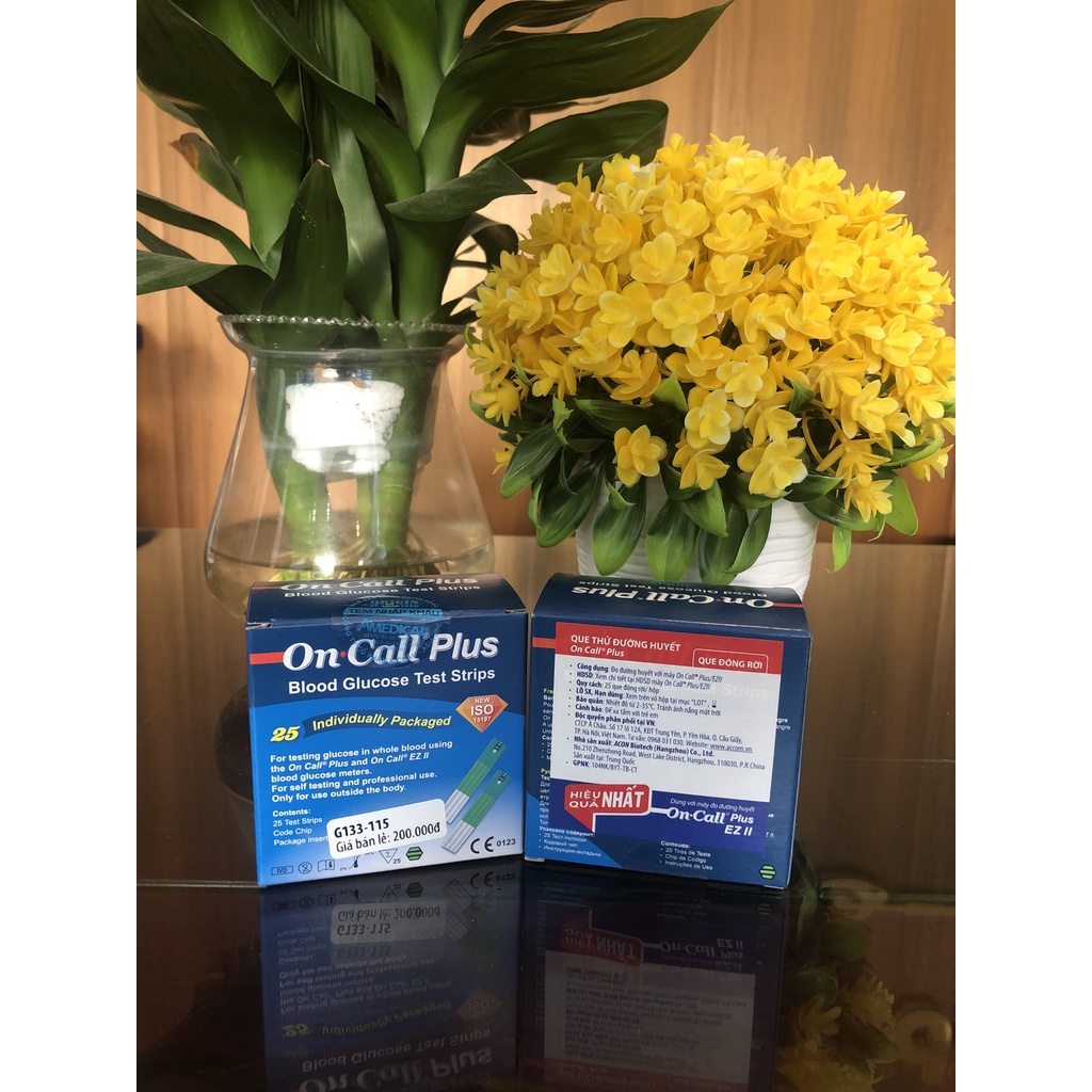 Que thử đường huyết On call Plus hộp 25 test, que thử tiểu đường cho ...