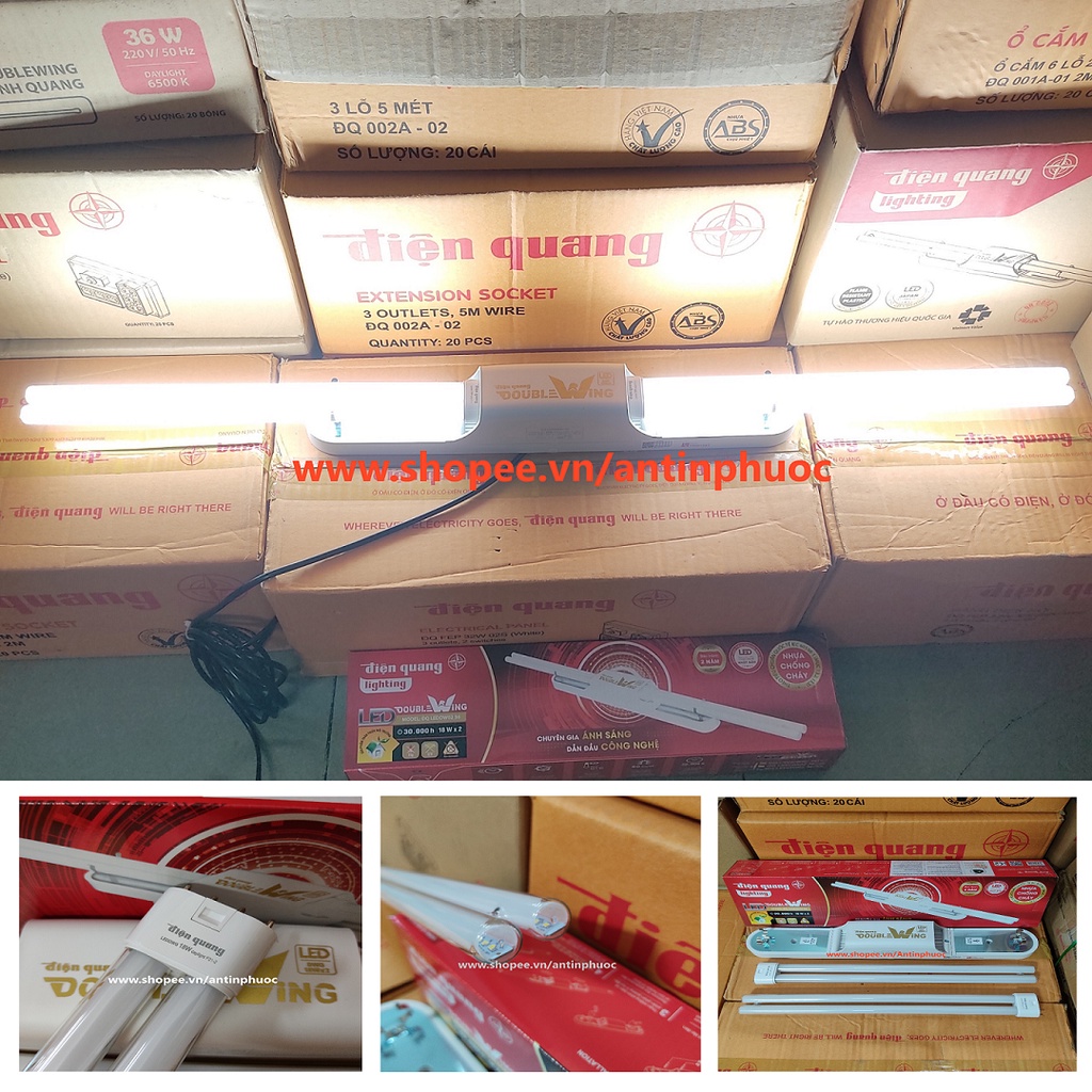 Bóng đèn LED Điện Quang DBW 36w - Bộ đèn led Doublewin 18w x 2 chiếu sáng tiết kiệm điện ...