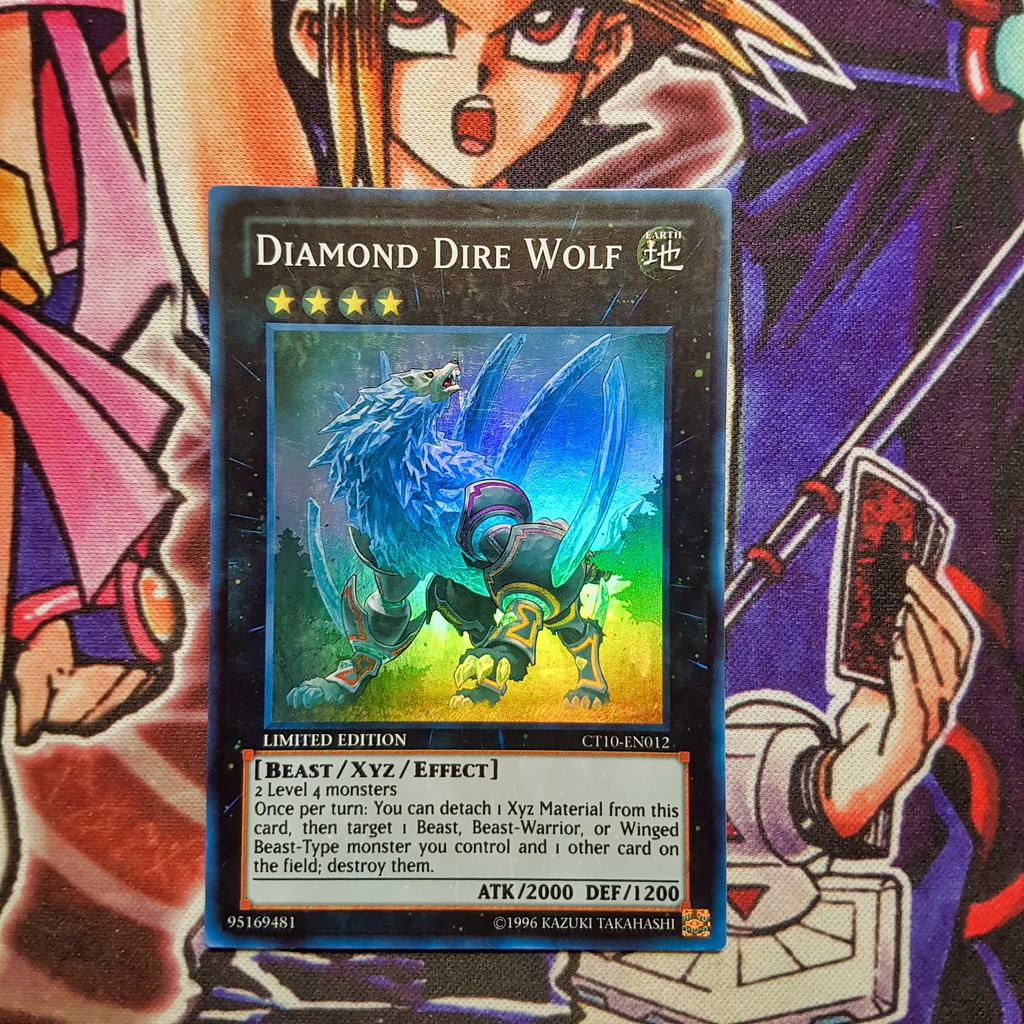 Thẻ bài Yugioh chính hãng | Diamond Dire Wolf | CT10 Super Rare ...