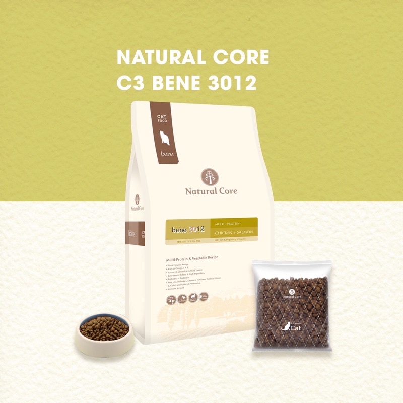 500g - Thức ăn hạt cho mèo Natural Core C3 Bene 3012 vị Thịt gà và Cá ...