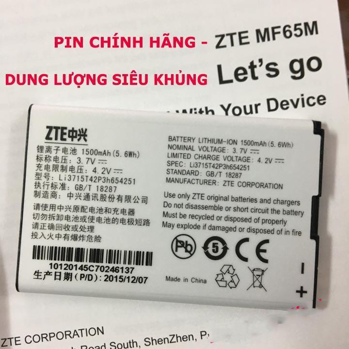 (PIN RỜI CHÍNH HÃNG ZTE) Pin Thay Thế Dùng Cho Bộ Phát Wifi ZTE MF65 ...