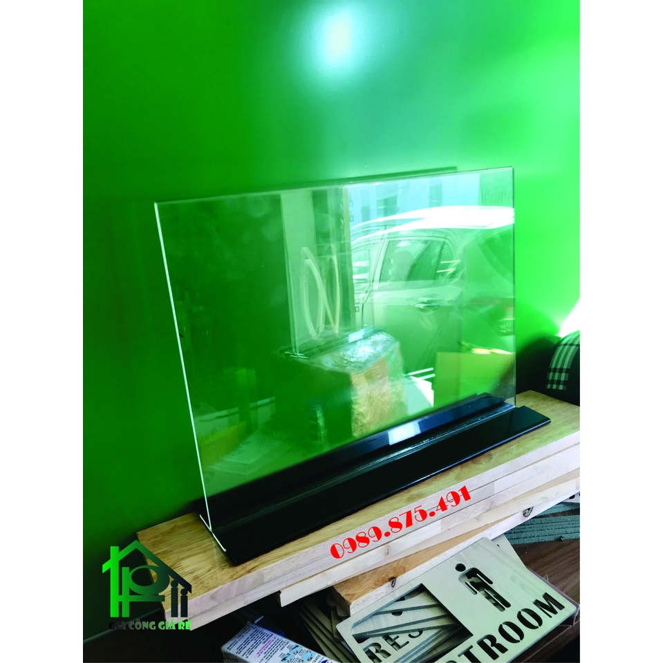 Menu mica A4,A5,A6 ngang, mica để bàn cao cấp. Menu đế lùa. Menu đế gỗ ...