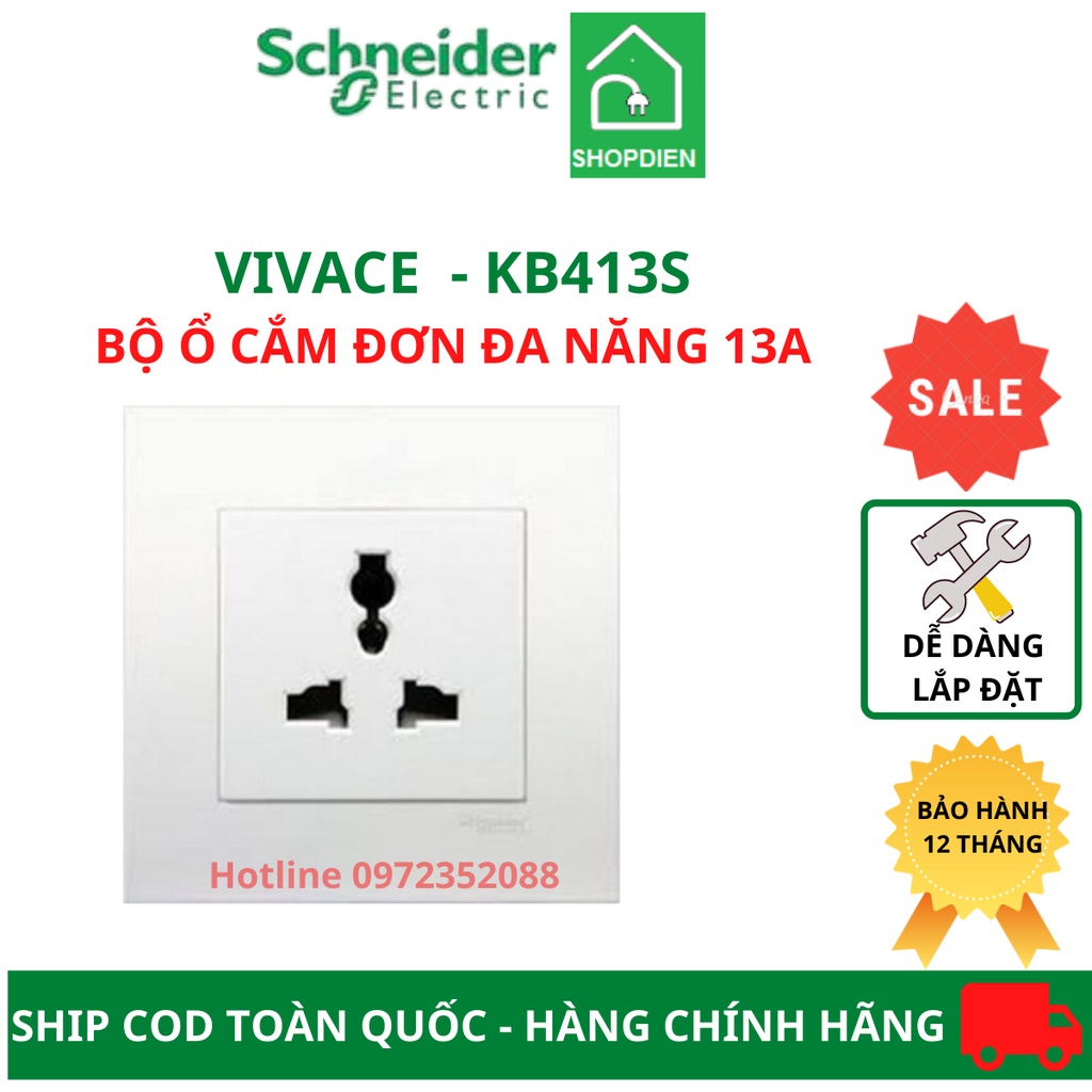 [Sẵn kho] Bộ ổ cắm vuông đơn đa năng, đa tiêu chuẩn 3 chân 3P 13A ...