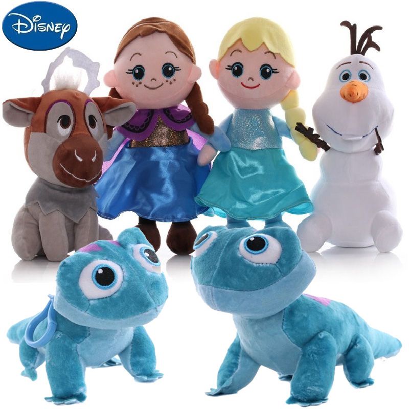 Disney 30CM Frozen 2 Bruni Elsa Olaf Toys Chameleon Anime Cartoon ...