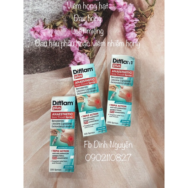 Xịt Họng Difflam Plus Anaesthetic Sore Throat Spray 225 lần xịt ...