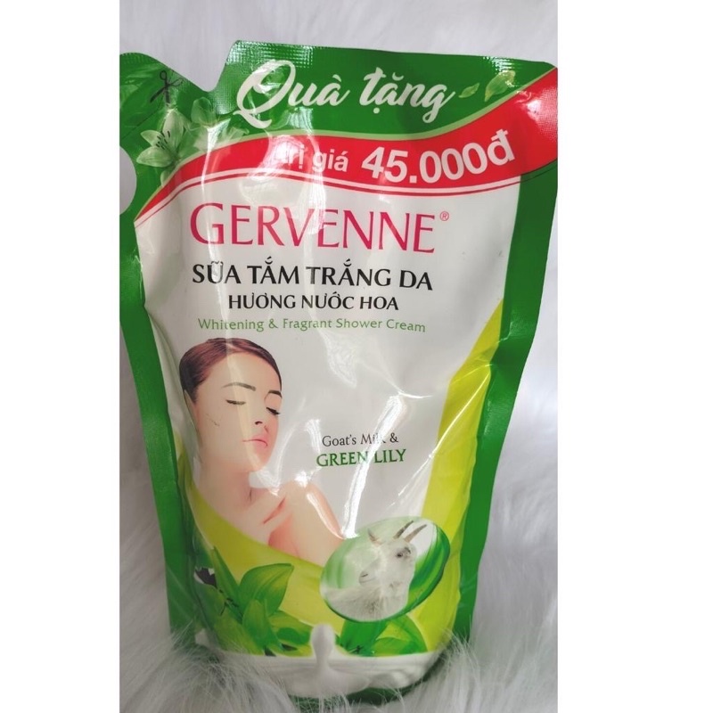 (COMBO 2 túi) Sữa tắm trắng da GERVENNE HƯƠNG HOA LILY XANH túi 380g ...