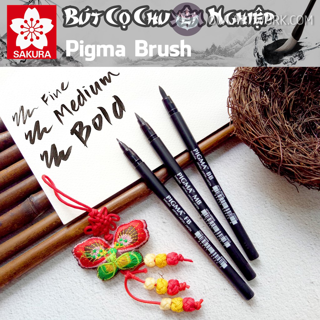 [CHÍNH HÃNG] Bút cọ chuyên nghiệp Sakura Pigma Brush Pen (3 size) | Shopee Việt Nam