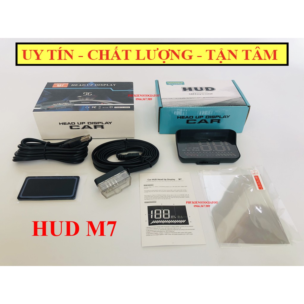 Màn hình HUD C500, M21, M7, C100 cảnh báo tiếng việt, hiển thị tốc độ trên kính lái ô tô ...