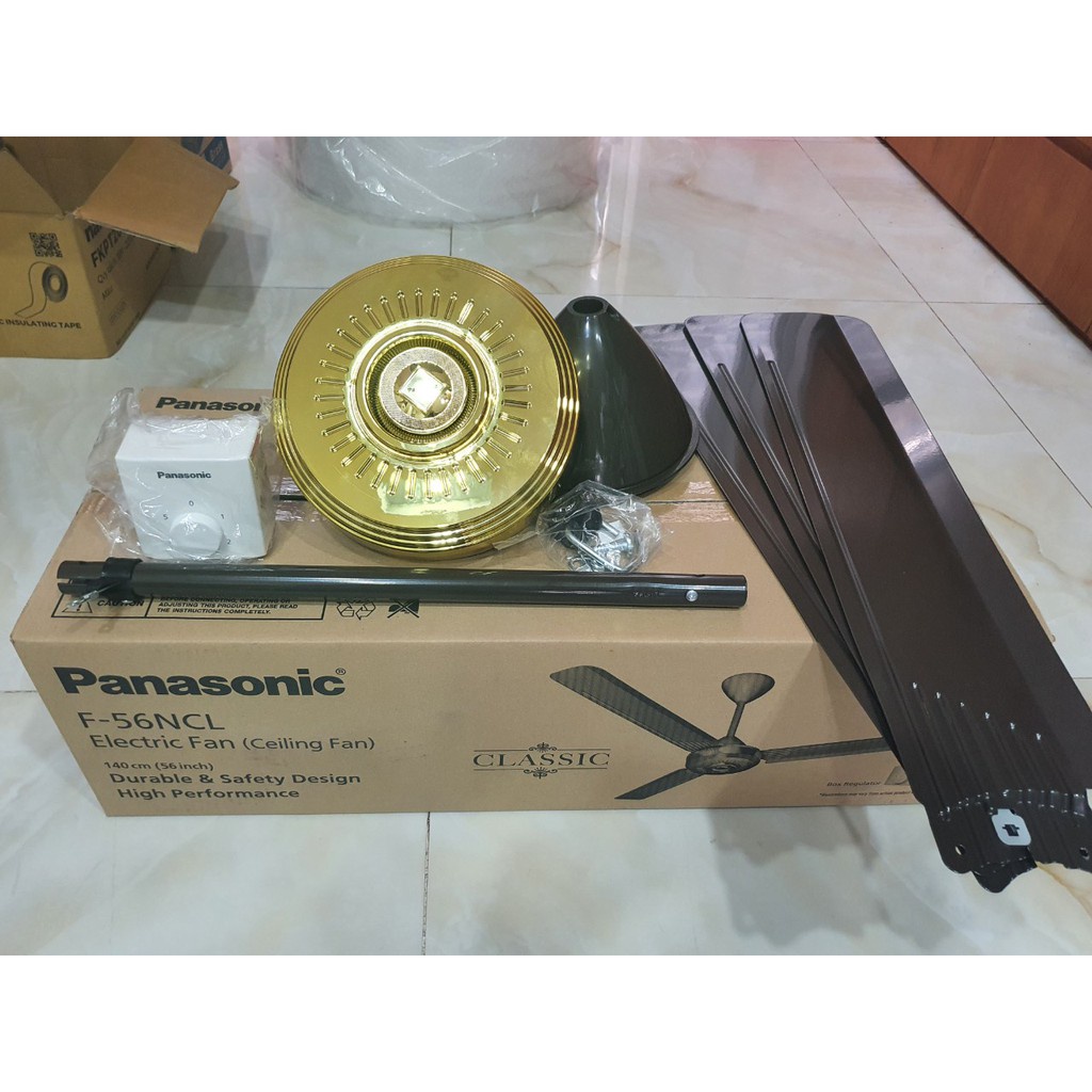 Quạt trần 3 cánh Panasonic cổ điển sang trọng F-56NCL ( ti 50cm )- F-56NCL-S (TI 30CM ) | Shopee ...