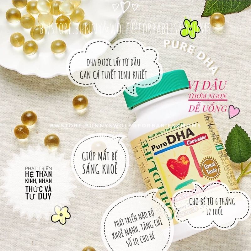 Viên Uống CHILDLIFE Pure DHA - Mỹ - Hộp 90 viên cho bé 6 tháng - 12 ...