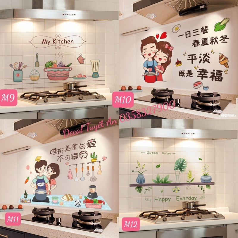 Miếng Dán bếp, Decal dán bếp chống dầu mỡ, chống chay kt 60*90cm | Shopee Việt Nam