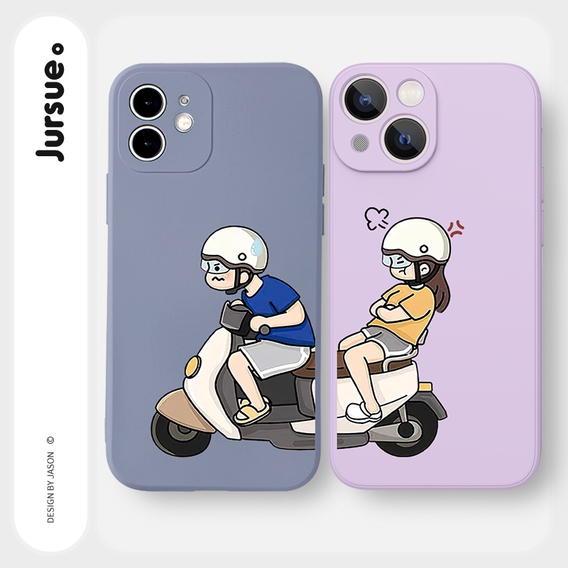 Ốp lưng JURSUE mềm hoạt hình cặp đôi dễ thương đẹp Cho iPhone 16 15 14 ...