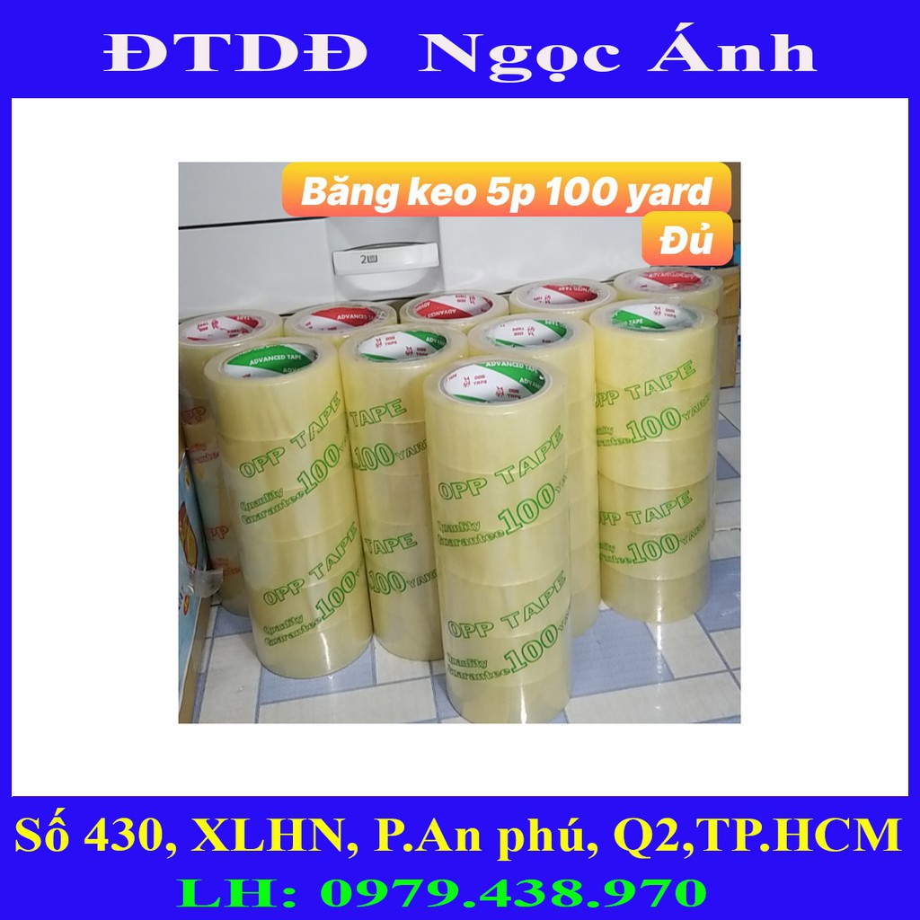 NaShop - Băng keo trong 5cm dài đủ 100 yard x 6 cuộn x 1.2kg, hàng tiện lợi, văn phòng phẩm ...