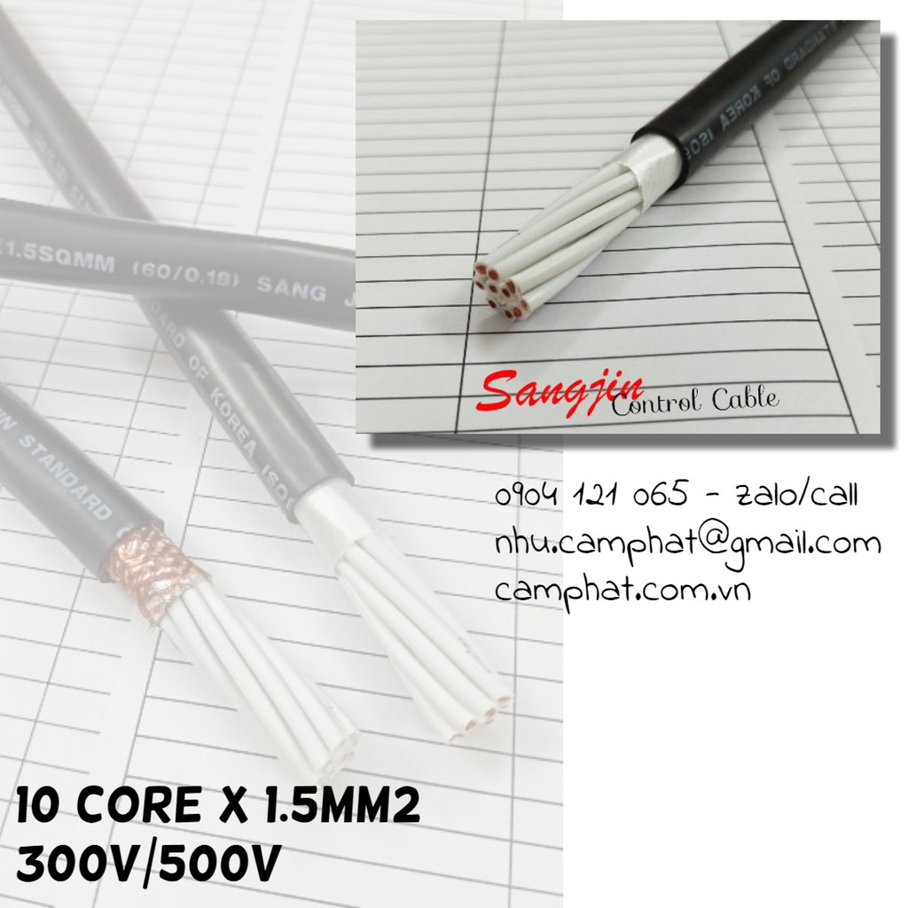 Sangjin Cable 10 core x 1.5mm không lưới chống nhiễu | Shopee Việt Nam