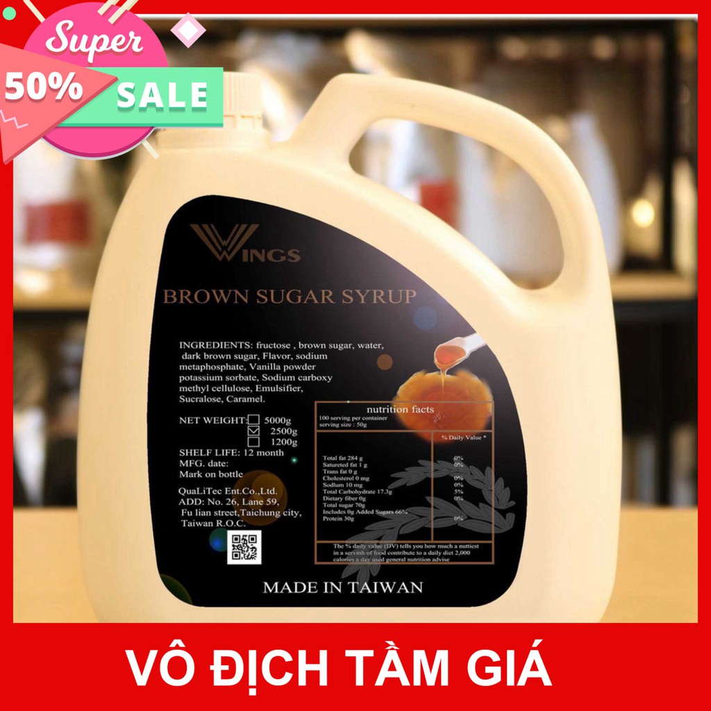Siro đường đen WINGs can 2,5kg | Shopee Việt Nam