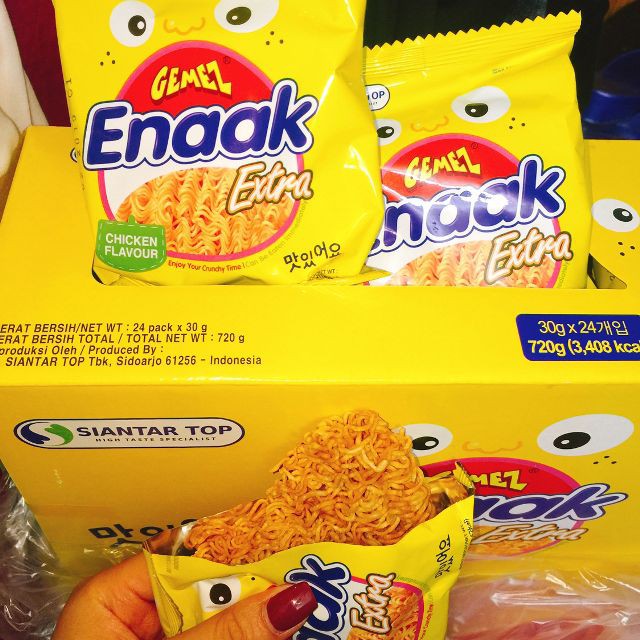 Thùng 24 gói Snack Mì Gà Enaak Indonesia (Gemez Enaak Extra chicken ...