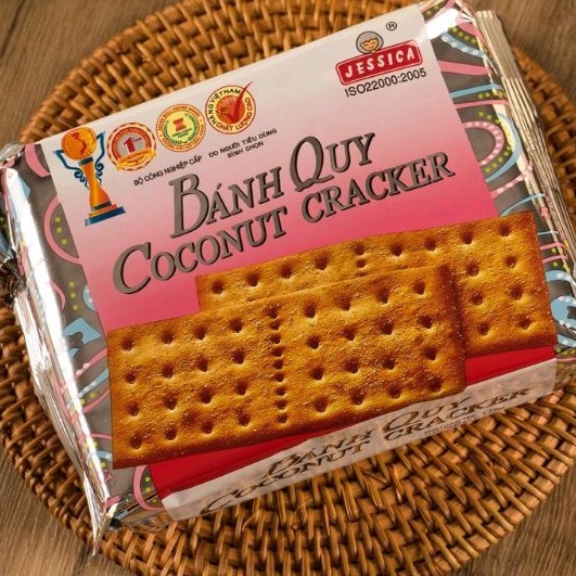 Bánh quy COCONUT CRACKER JESSICA® 178g / Bánh quy dừa vuông bọc giấy ...