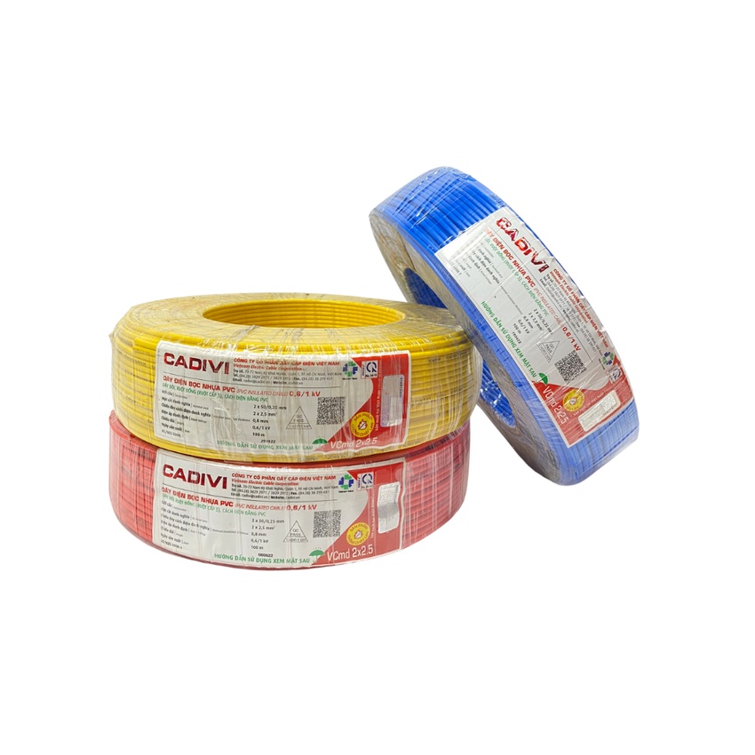 Dây Điện Đôi VCMD (2x0.5 - 2x0.75 - 2x1.5 - 2x2.5 mm) CADIVI [Bán lẻ theo MÉT] | Shopee Việt Nam