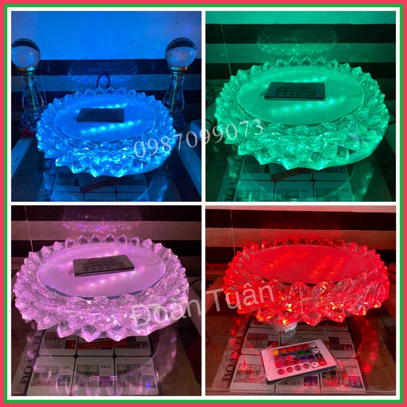 Toà sen pha lê, toà sen để tượng (có remote chỉnh)-Đài sen pha lê để ...