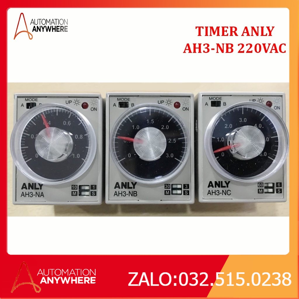 BỘ ĐỊNH THỜI TIMER ANLY AH3-NB 220VAC đế pf083a | Shopee Việt Nam