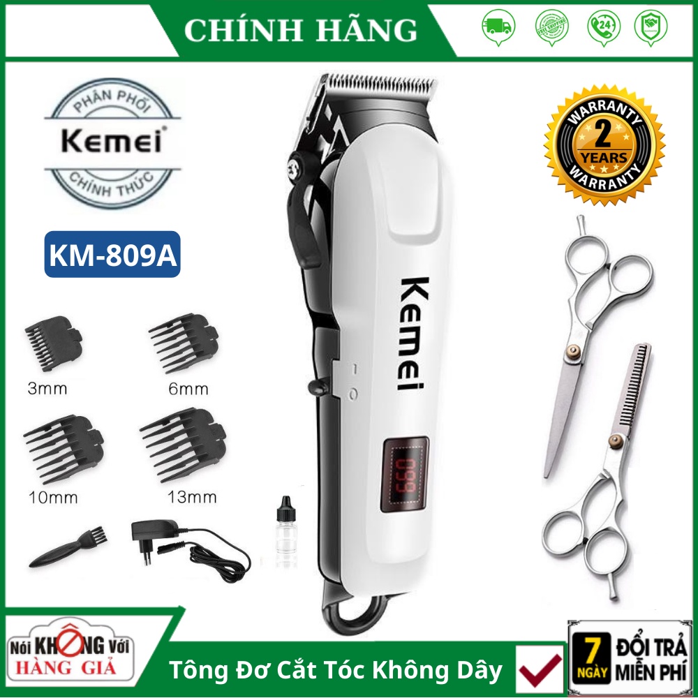 Tông Đơ Cắt Tóc Không Dây KEMEI KM-809A - Động Cơ Mạnh Mẽ - Màn Hình ...
