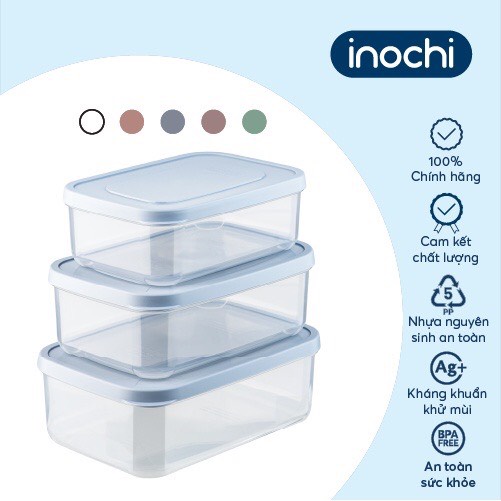 [CHÍNH HÃNG] Bộ hộp thực phẩm chữ nhật INOCHI - Hokkaido 500-1000ml ...