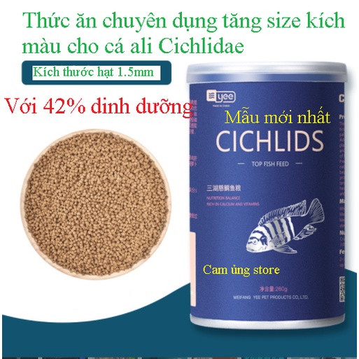 [Sao chép]Cám Ali YEE hộp100g 260g 420g mẫu mới nhất với lượng đạm cao- Thức ăn chuyên dụng cá ...