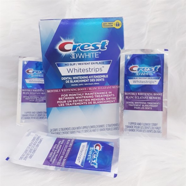 Miếng dán trắng răng Crest 3White Monthly Whitening Boost | Shopee Việt Nam
